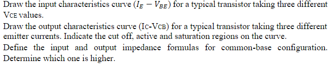 Solved Draw The Input Characteristics Curve Ig Vbe For A