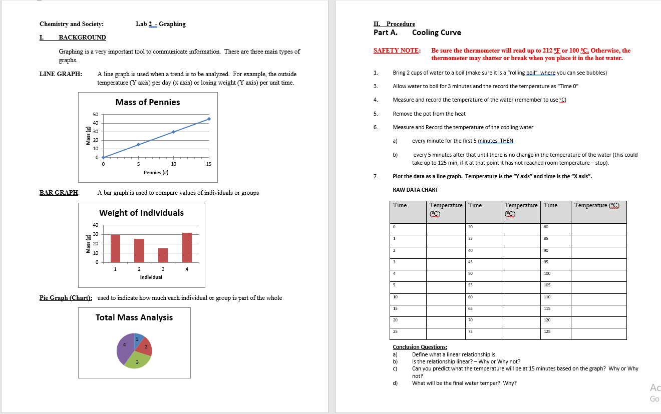 Chemistry and Society: Lab 2-Graphing II. Procedure | Chegg.com Chemistry and Society: Lab 2-Graphing II. Procedure | Chegg.com