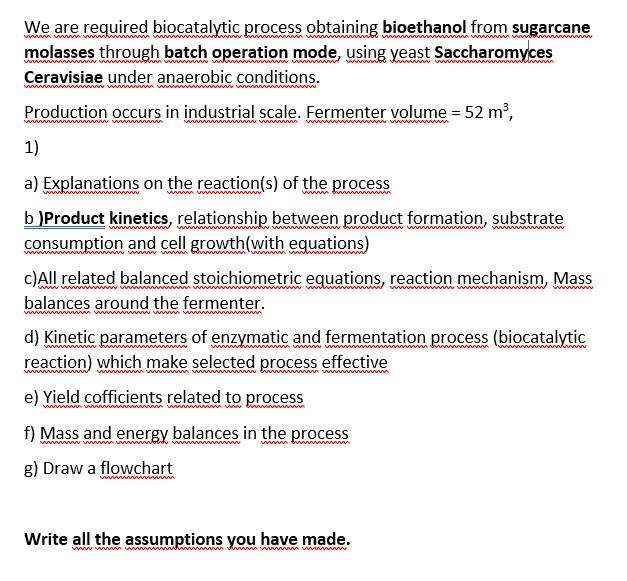 We are required biocatalytic process obtaining | Chegg.com