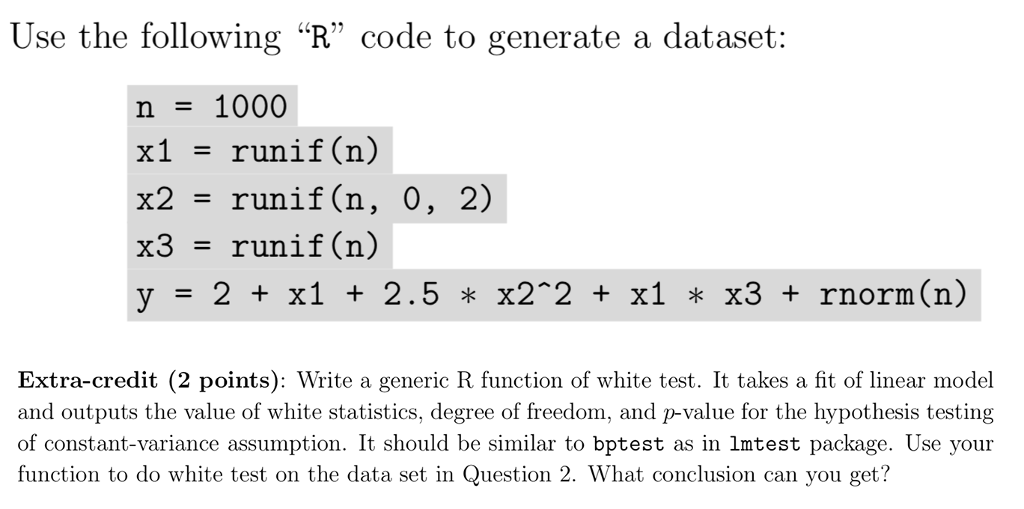 Solved The following question can be answered in R code | Chegg.com