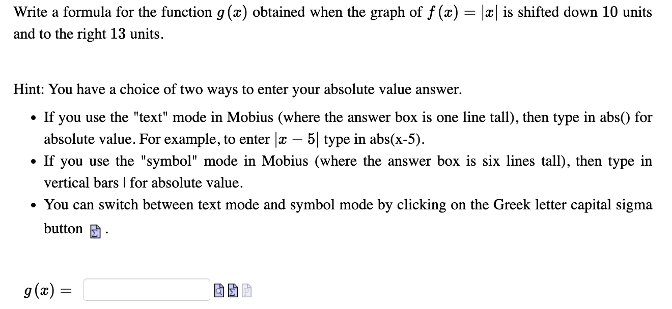 Solved Write a formula for the function g(x) obtained when | Chegg.com