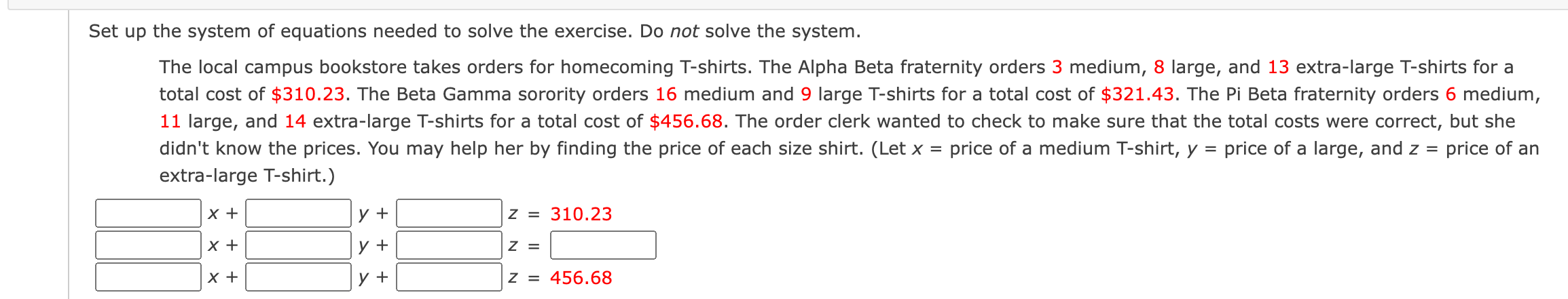 Solved Set up the system of equations needed to solve the | Chegg.com