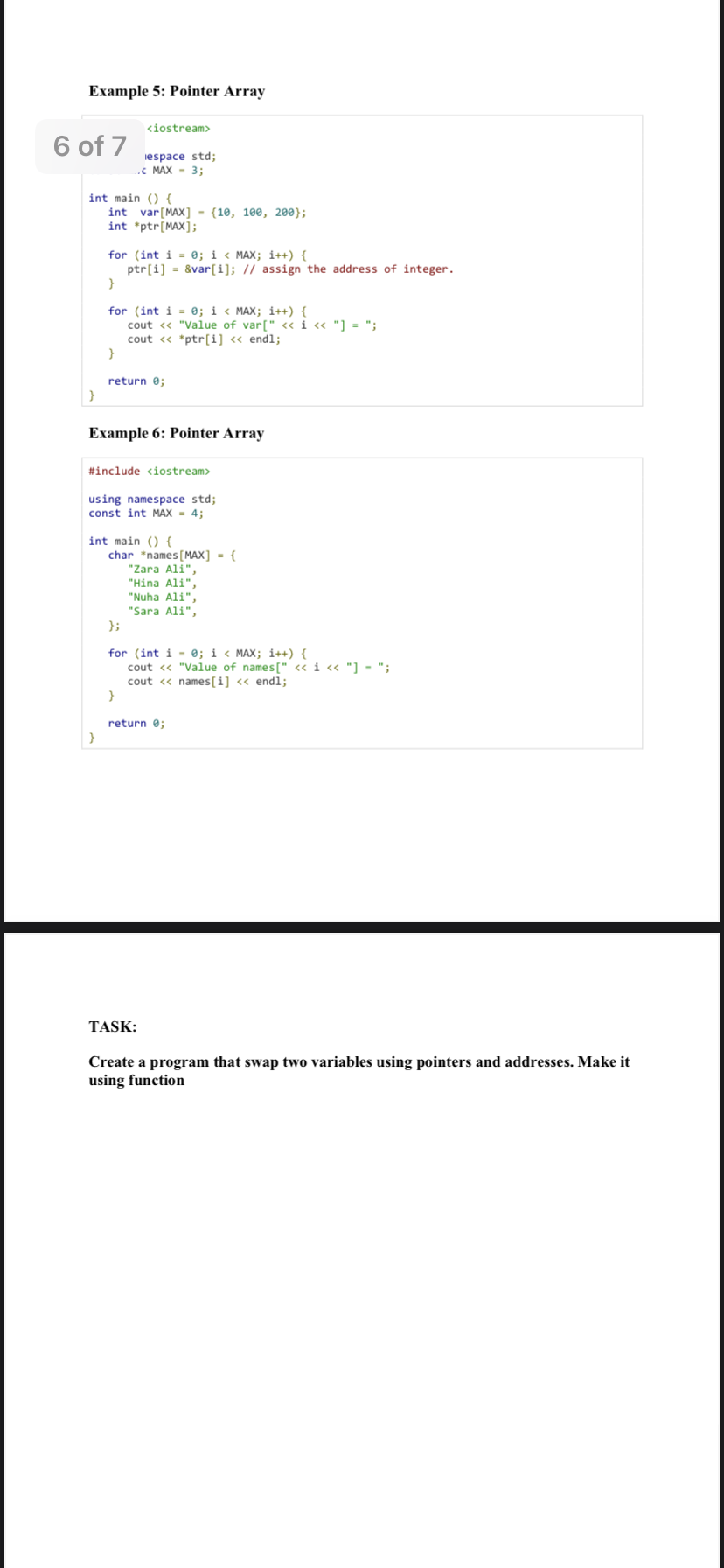 Solved TASK: Create a program that swap two variables | Chegg.com
