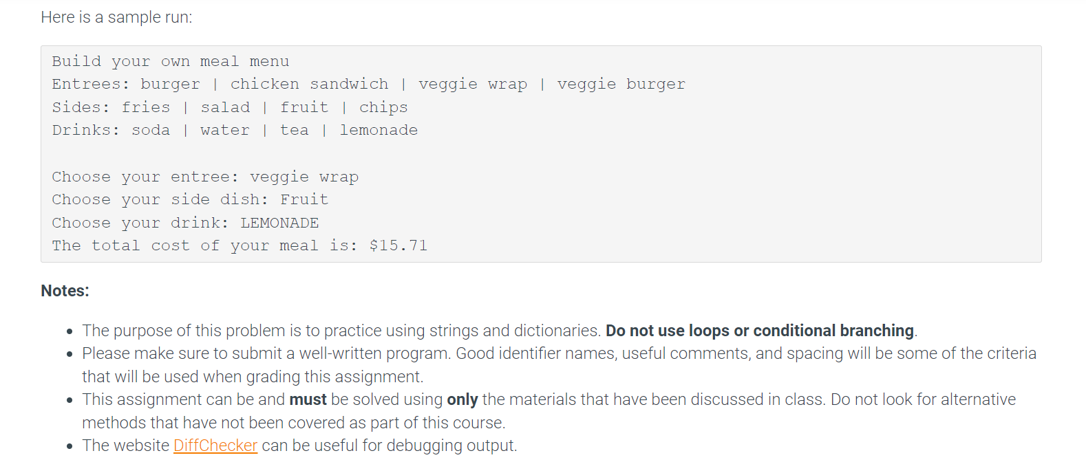 Solved We are going to write a program for a fast food | Chegg.com