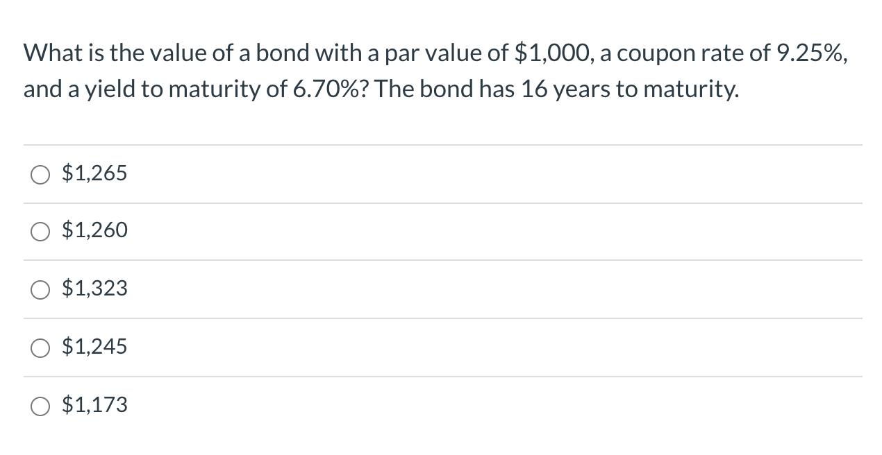Solved What is the value of a bond with a par value of | Chegg.com
