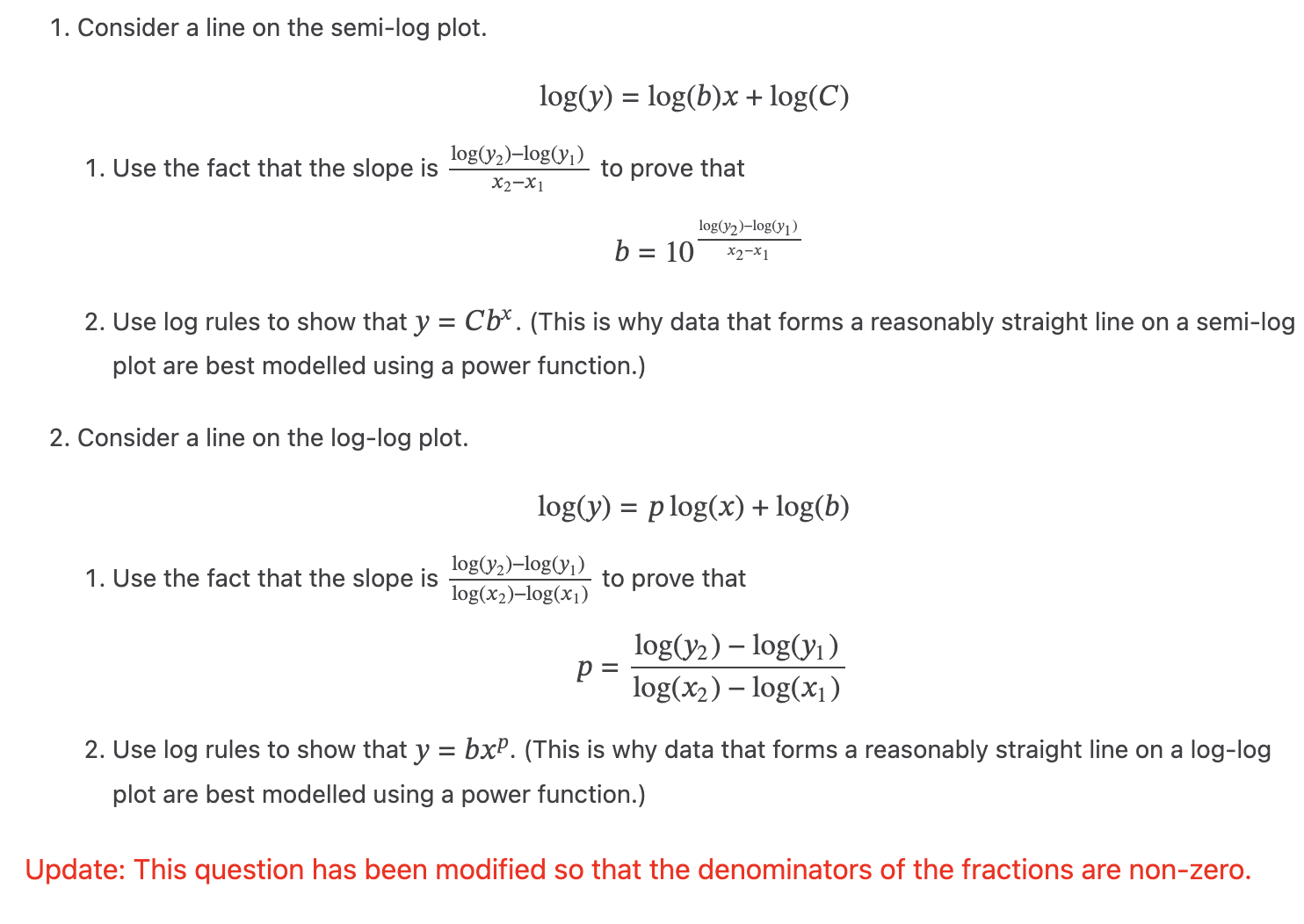 Solved by an EXPERT Consider a line on ﻿the semi-log | Chegg.com