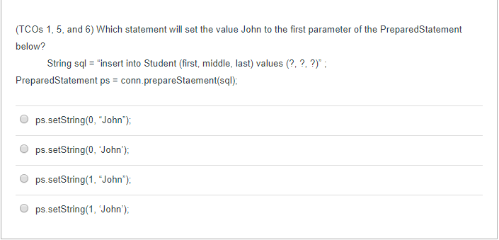 Solved (TCOs 1, 5, and 6) Which of the following statement | Chegg.com