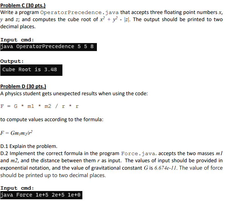 Solved Problem C (30 pts.) Write a program | Chegg.com