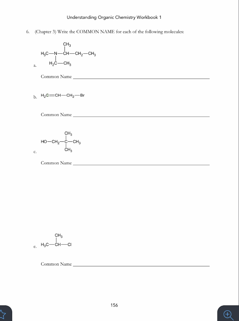 Solved Understanding Organic Chemistry Workbook 1 6. | Chegg.com