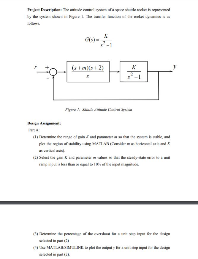 Solved Project Description: The attitude control system of a | Chegg.com