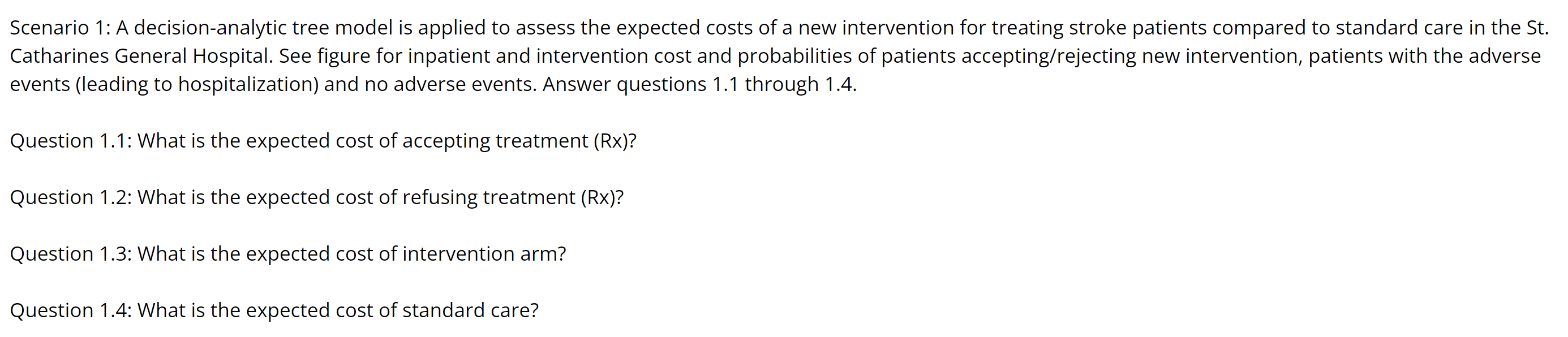 Solved Scenario 1 A Decision Analytic Tree Model Is Applied