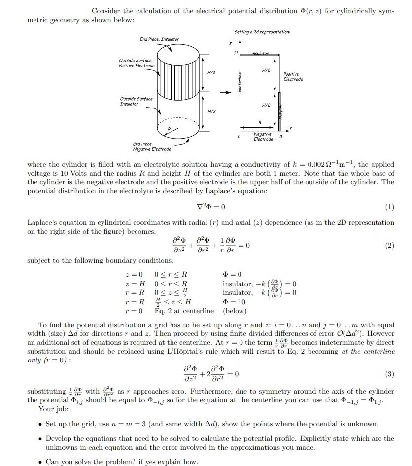 Solved Consider the calculation of the electrical potential | Chegg.com