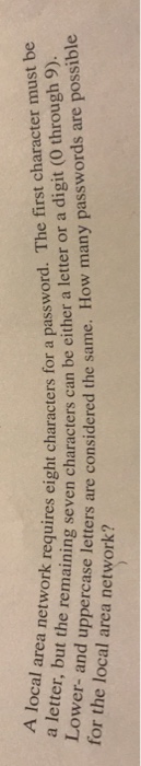 Solved local area network requireven characters cthe same. | Chegg.com