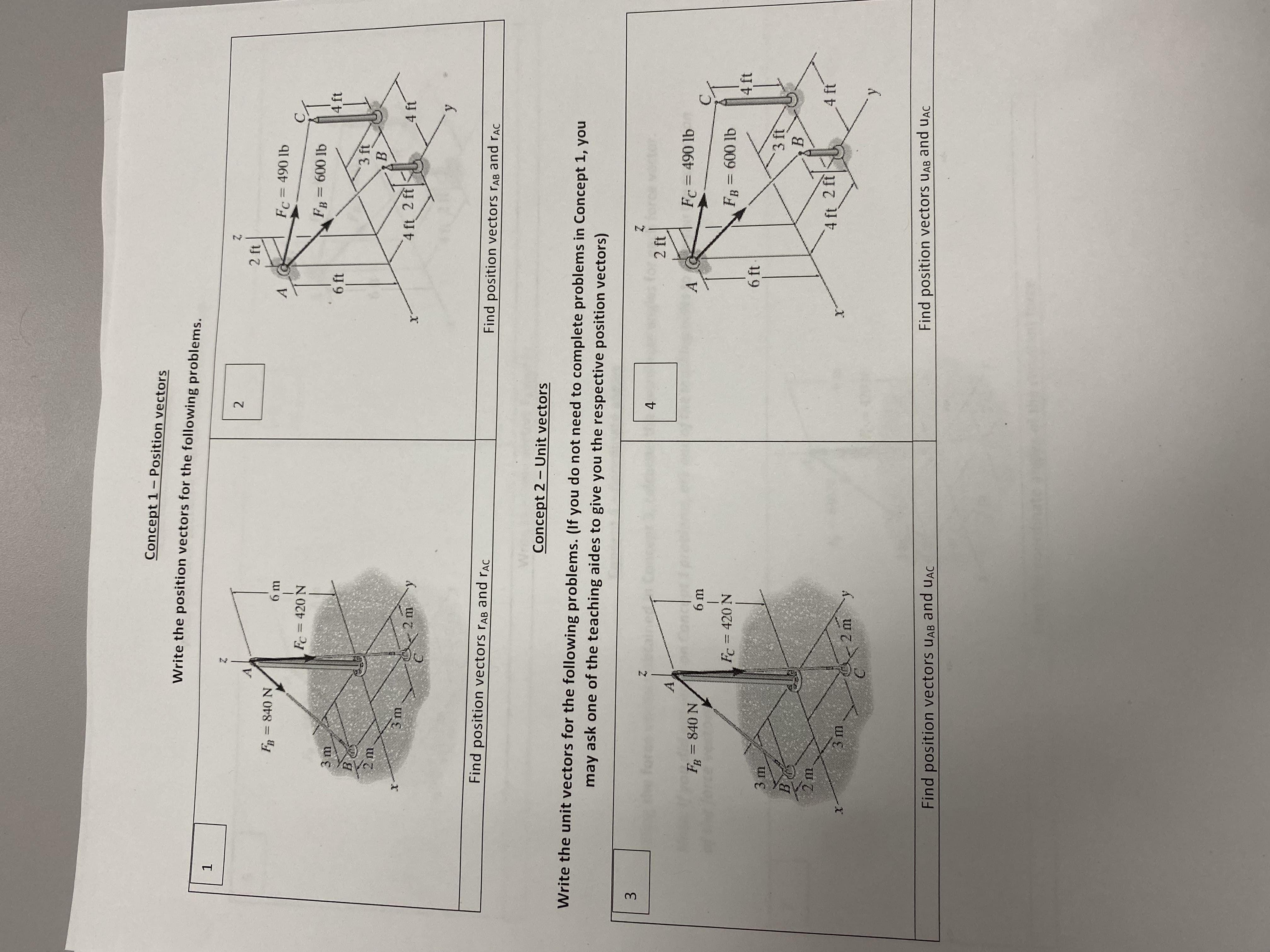 Solved Concept 2-Unit vectors Write the unit vectors for the | Chegg.com