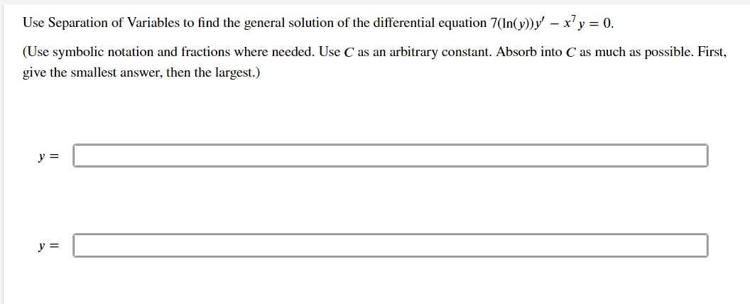 Solved Use Separation of Variables to find the general | Chegg.com