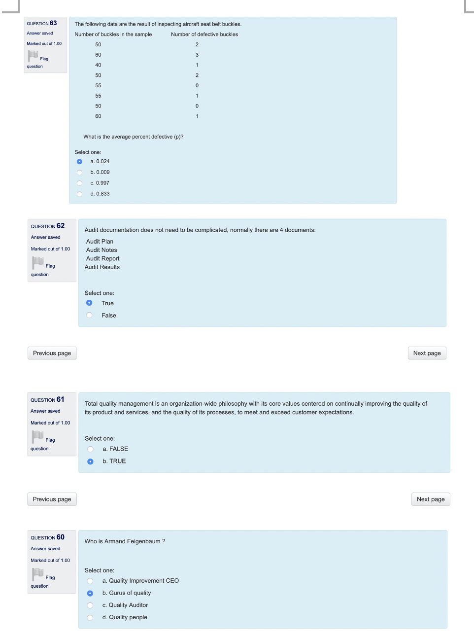 Solved QUESTION 63 Answer saved The following data are the | Chegg.com