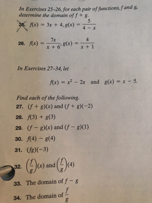 Solved In Exercises 25-26, for each pair of functions, fand | Chegg.com