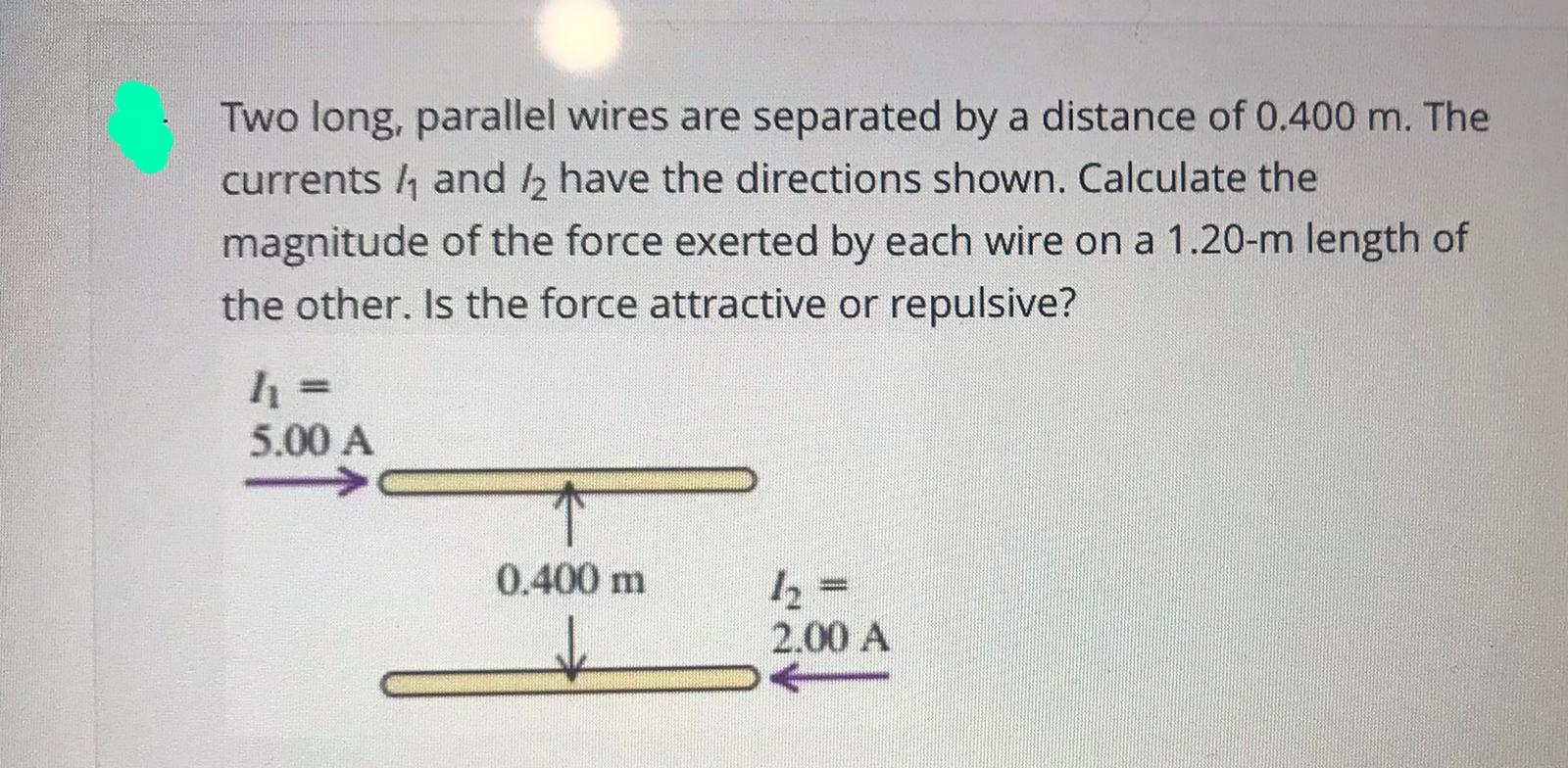 Solved Two long, parallel wires are separated by a distance | Chegg.com