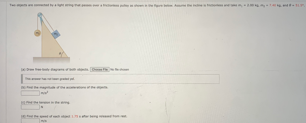 Solved Two Objects Are Connected By A Light String That