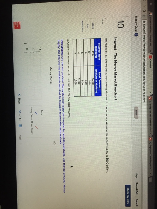 Solved Help Save& Exit Submit 10 Interest- The Money Market | Chegg.com