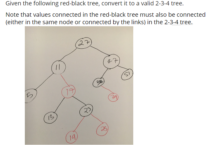 Solved Given the following red-black tree, convert it to a | Chegg.com
