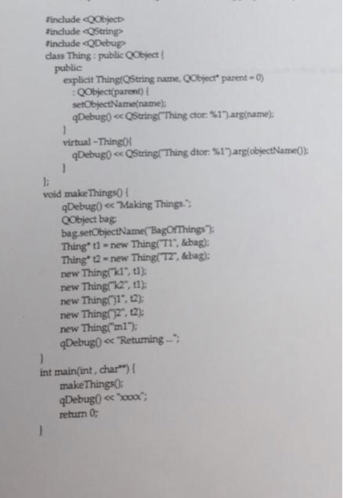 Solved Finclude cQObject Finclude -QString finclude cQDebug | Chegg.com