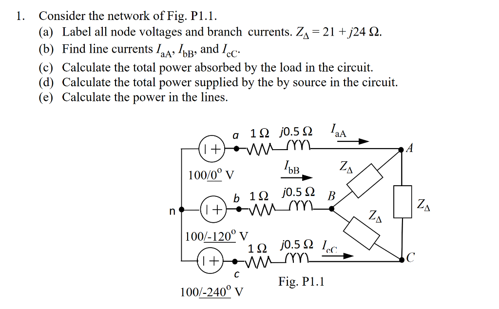 Solved 1. Consider the network of Fig. P1.1. (a) Label all | Chegg.com