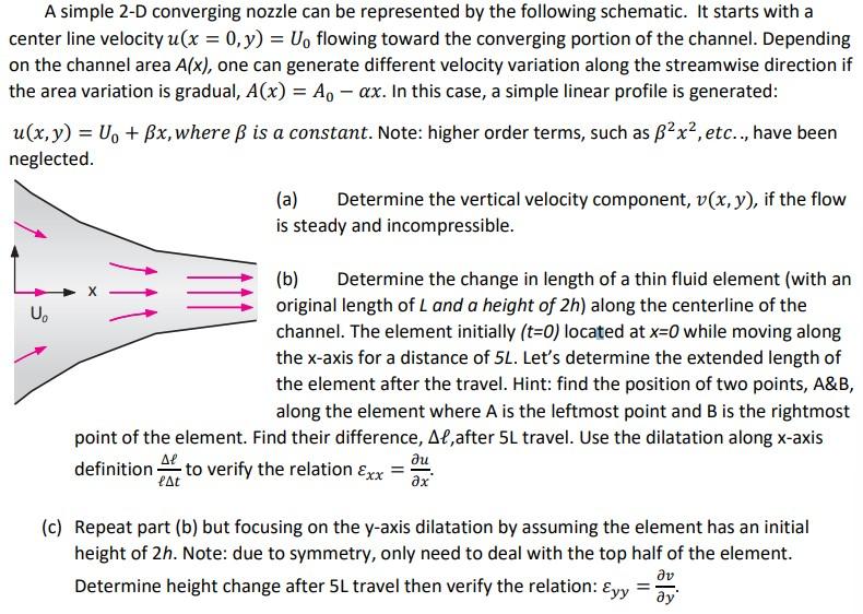 A simple 2-D converging nozzle can be represented by | Chegg.com