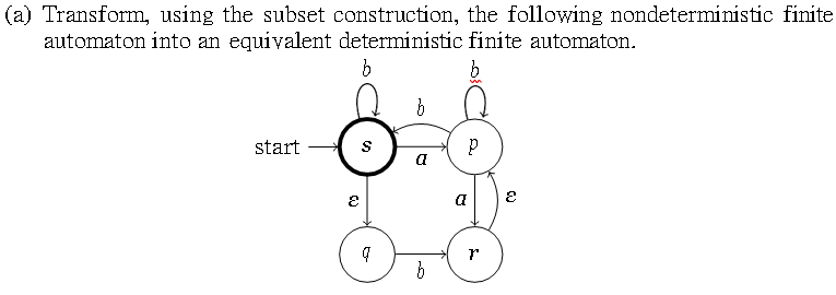 Solved (a) Transform, using the subset construction, the | Chegg.com