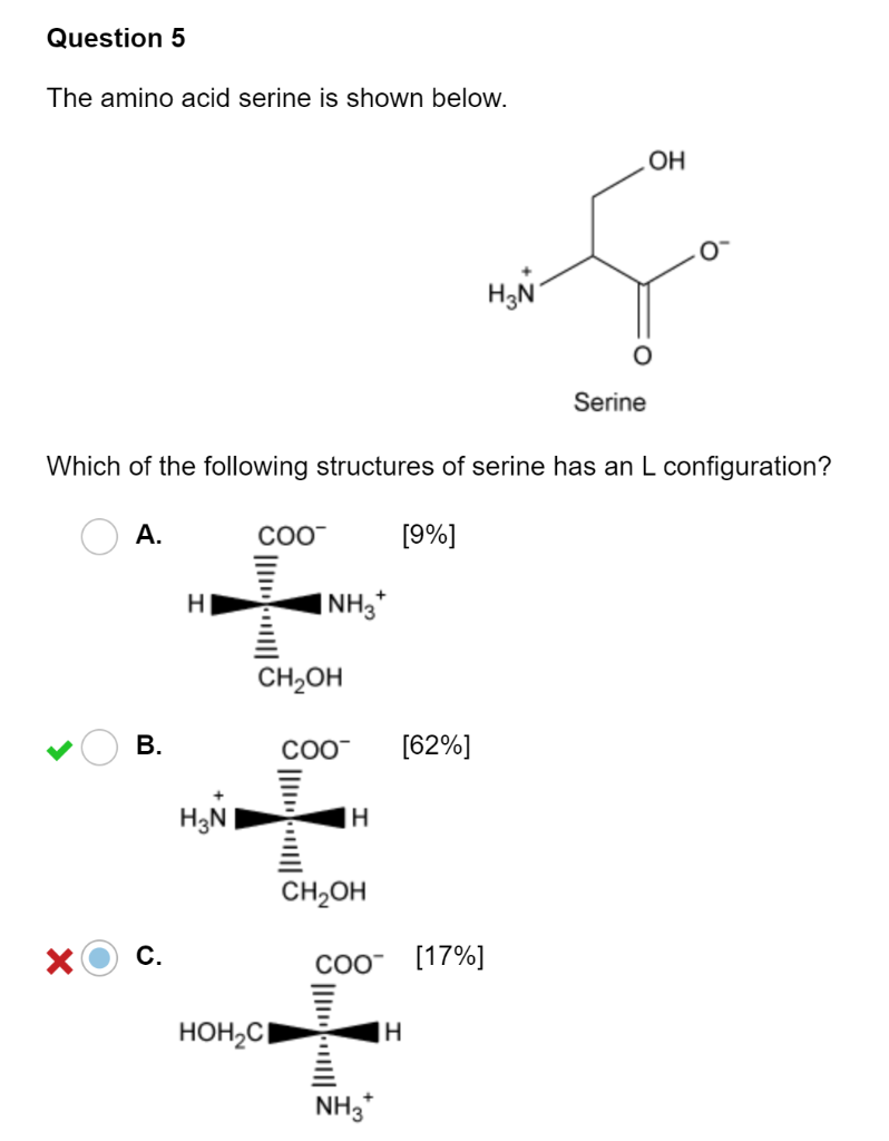 Solved Question 5 The amino acid serine is shown below. ОН | Chegg.com