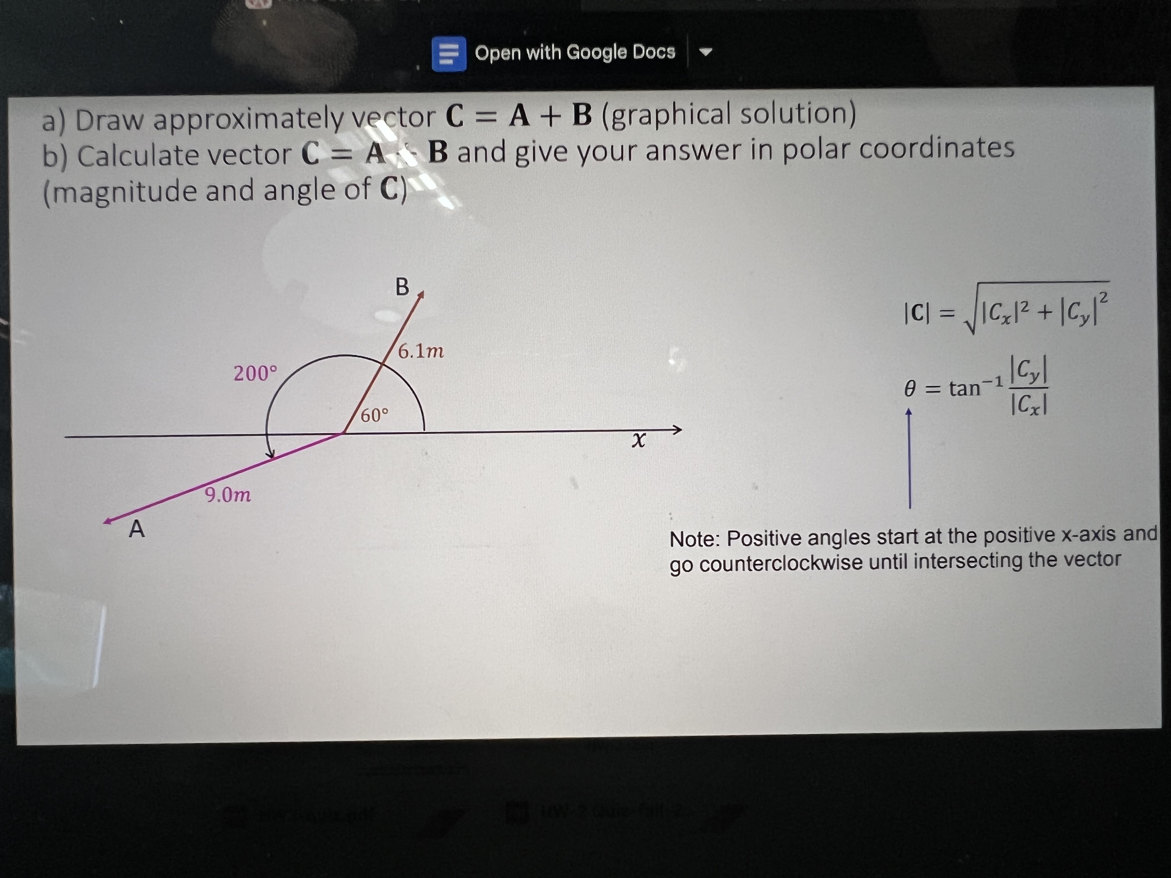 Solved a) Draw approximately vector C=A+B (graphical | Chegg.com