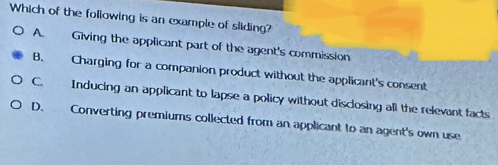 Solved Which of the following is an example of sliding?A. | Chegg.com