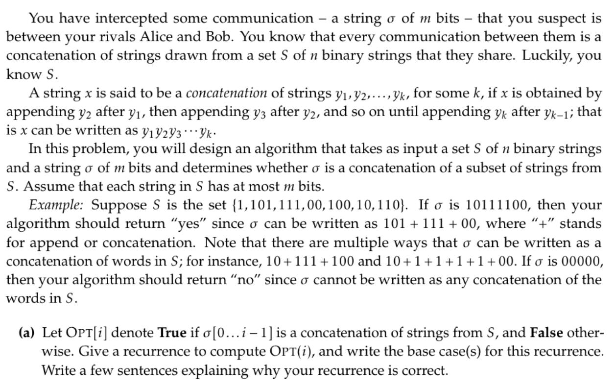 Solved Y1 You have intercepted some communication a string o | Chegg.com