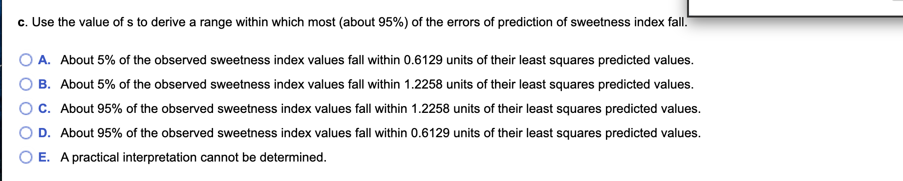Solved c. Use the value of s to derive a range within which | Chegg.com