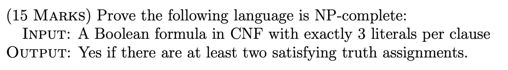 Solved (15 MARKS) Prove the following language is | Chegg.com