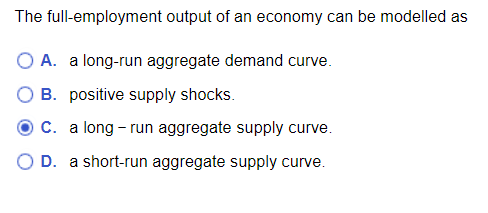 Solved The full-employment output of an economy can be | Chegg.com