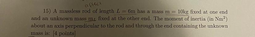 Solved a) The moment of inertia does not depend on m1. b) | Chegg.com