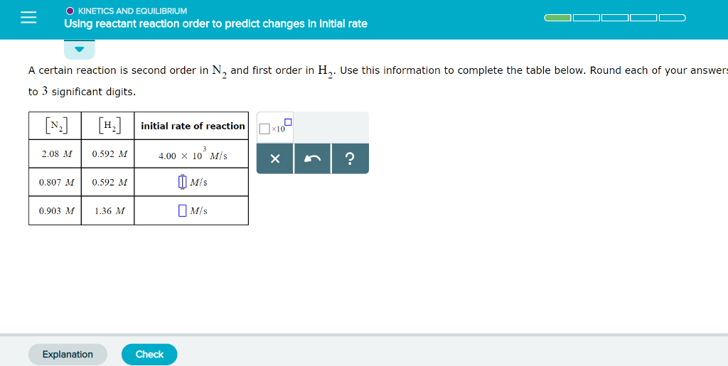Solved O KINETICS AND EQUILIBRIUM Using reactant reaction | Chegg.com