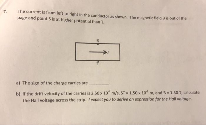 Solved The current is from left to right in the conductor as | Chegg.com