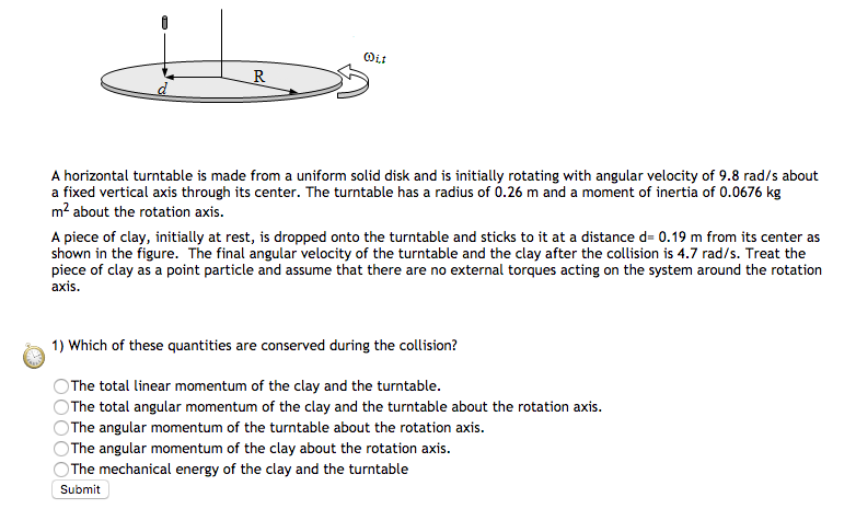 Solved ri A horizontal turntable is made from a uniform | Chegg.com