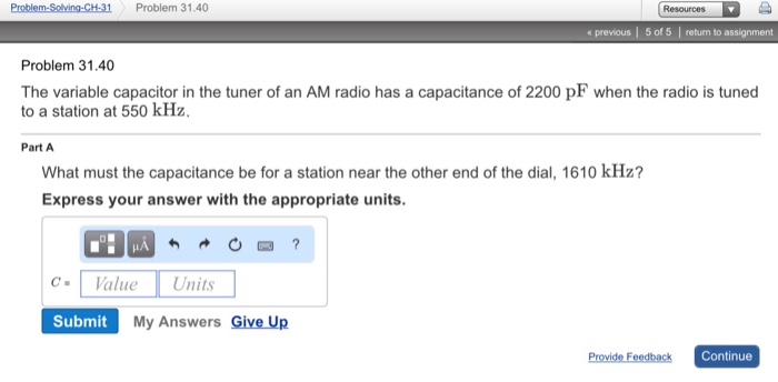 Solved The variable capacitor in the tuner of an AM radio | Chegg.com