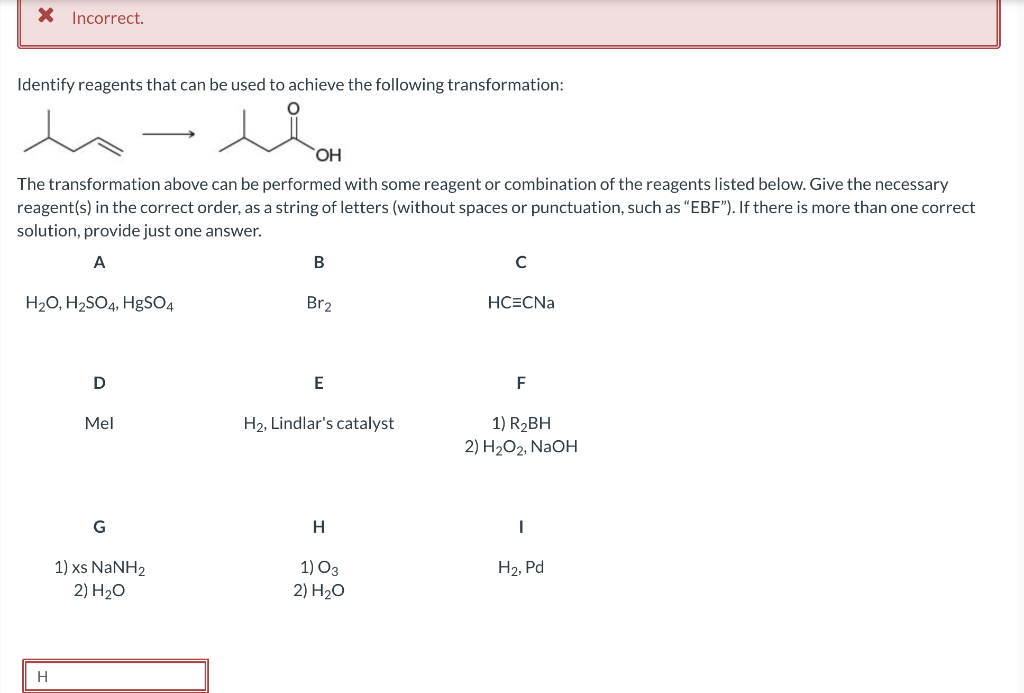 Solved Identify reagents that can be used to achieve the | Chegg.com