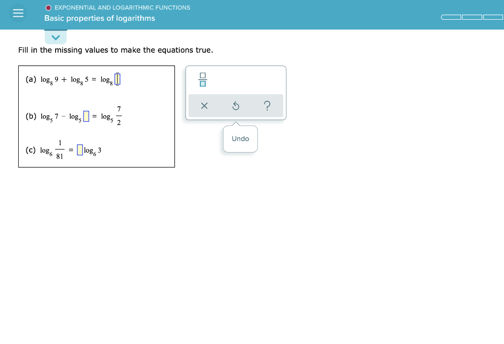Solved O EXPONENTIAL AND LOGARITHMIC FUNCTIONS Basic | Chegg.com