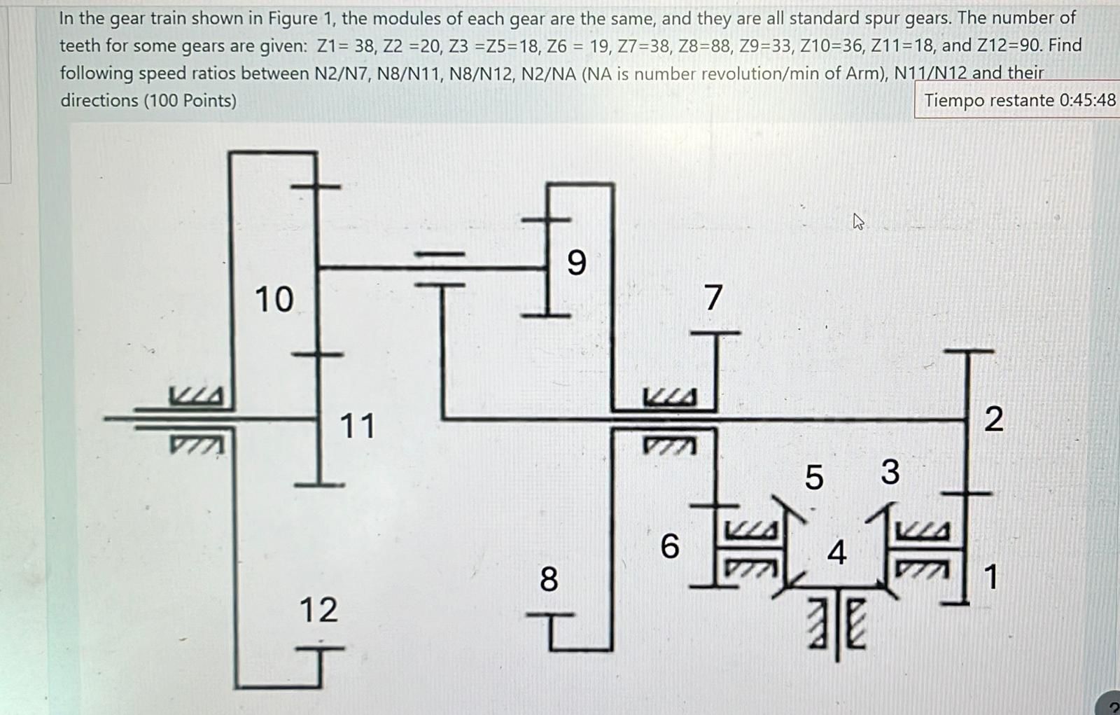 Solved by an EXPERT In ﻿the gear train shown in ﻿Figure 1, ﻿the modules | Chegg.com