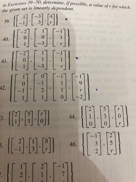 Solved In Exercises 39-50, determine, if possible, a value | Chegg.com