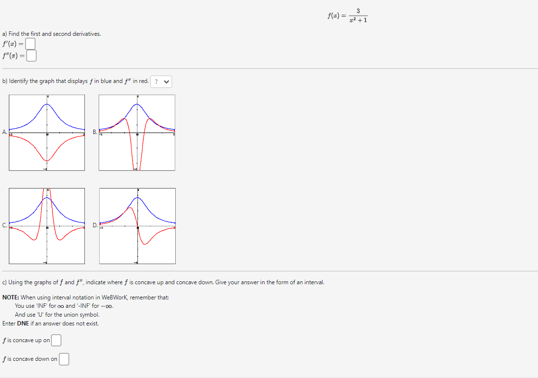 Solved f(x)=x2+13 a) Find the first and second derivatives. | Chegg.com