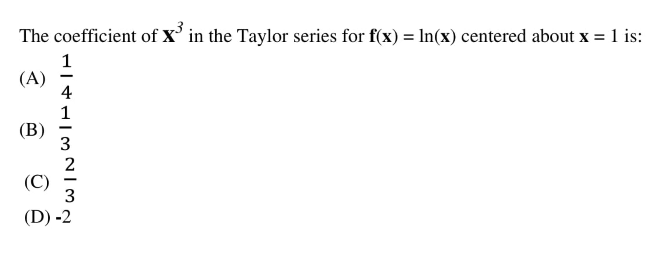 Solved ( A) The coefficient of X° in the Taylor series for | Chegg.com