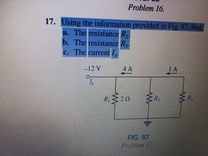 Solved Problem 16. 17. Using the information provided in | Chegg.com