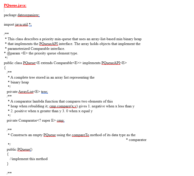 Solved Where it asks you to “Implement this method” please | Chegg.com