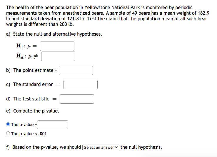 Solved The health of the bear population in Yellowstone | Chegg.com